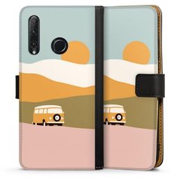 DeinDesign Handyhülle Retro Landschaft bunt Van Minimal, Huawei Honor 20 Lite Hülle Handy Flip Case Wallet Cover, schwarz