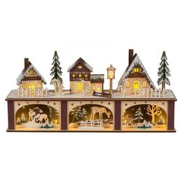 HGD Holz-Glas-Design Weihnachtsfigur Weihnachtsstadt Winterstadt (Stück, 1 St., Weihnachtsdeko, ohne Batterien)