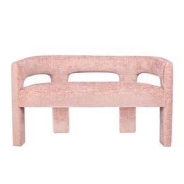 Livin Hill Sofa Leith, Chenille-Stoff in Hellrosa, abgerundetes Design