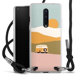 DeinDesign Handyhülle Retro Landschaft bunt Van Minimal, OnePlus 8 Handykette Hülle mit Band Case zum Umhängen Cover mit Kette, weiß