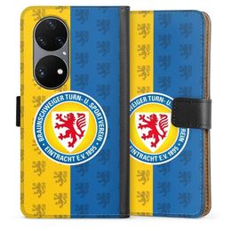DeinDesign Handyhülle Eintracht Braunschweig Offizielles Lizenzprodukt Logo, Huawei P50 Pro Hülle Handy Flip Case Wallet Cover Handytasche Leder