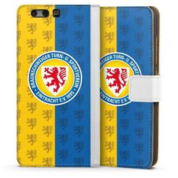 DeinDesign Handyhülle Eintracht Braunschweig Offizielles Lizenzprodukt Logo, Huawei P10 Hülle Handy Flip Case Wallet Cover Handytasche Leder, weiß