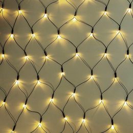 Mojawo Lichtervorhang 240er LED-Lichternetz Lichterkette Kabel Grün Leuchtfarbe Kaltweiß