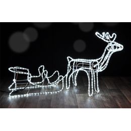 Haushalt-International Haushalt International LED-Dekofigur Rentier Schlitten Silhouette beleuchtet Weihnachtsdeko