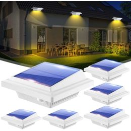 KEENZO LED Dachrinnenleuchte 6Stück 40LEDs Dachrinnen Solarleuchte für den Außenbereich