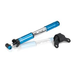Xlc Fahrradpumpe Xlc Minipumpe MTB PU-M02 7 bar silber/blau 220mm Alu Dualkopf