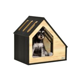 PawHut Hundehütte Hundeschlafplatz mit Kissen Hundehöhle mit schrägem Dach