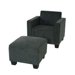 MCW Modular Sessel Loungesessel mit Ottomane Moncalieri, Stoff/Textil ~ anthrazit-grau