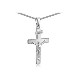 Materia Kreuzanhänger Damen Herren Silber Kreuz Jesus KA-9