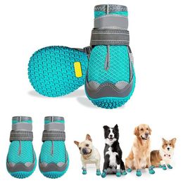 GelldG Socken Anti-Rutsch Sohle und Reflektierendem Riemen für Hunde Outdoor-Sport