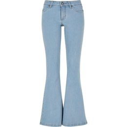 Urban Classics Bequeme Jeans Damen Ladies Organic Low Waist Flared Denim, blau