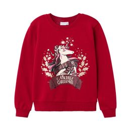 name it - Sweatshirt NKFVISMAS CHRISTMAS UNICORN in red, Gr.116