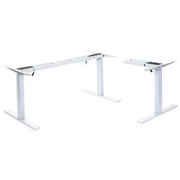 [NEUWERTIG] Gestell HHG-772, variables Tischgestell für Eck-Schreibtisch, elektrisch höhenverstellbar Memory 45kg weiß - white
