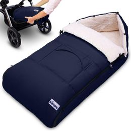 KIDUKU® Babyfußsack Blau Baby Winterfußsack Kinderfußsack Fußsack Winter Kinderwagen Buggy