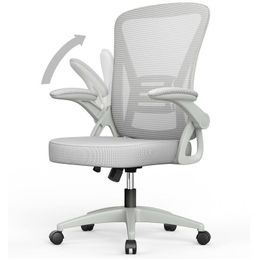 Bürostuhl Ergonomischer Bürostuhl - Schreibtischstuhl Computer Stuhl drehstuhl mit Netz-Design-Sitzkissen - Maximale Belastbarkeit 150kg/330lb - Grau