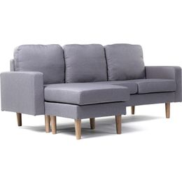 HABITAT ET JARDIN Umkehrbares Textil-Ecksofa Gabby - 3 Plätze - Hellgrau