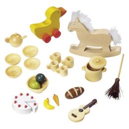 Gollnest & Kiesel Puppenmöbel Accessoires Küche u. Kinderzimmer 23tlg aus Holz für Puppenhaus SO300 (23tlg)