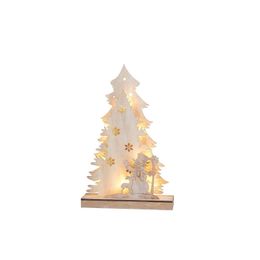 HGD Holz-Glas-Design Weihnachtsfigur 3 D Weihnachtsbaum mit Schneemann (Stück