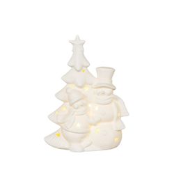 HGD Holz-Glas-Design Weihnachtsfigur LED-Weihnachtsbaum Porzellan Weiß (Stück