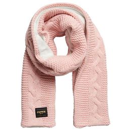 Superdry Strickschal CABLE KNIT SCARF, rosa