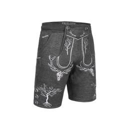 PAULGOS Trachtenhose Herren Jogginghose Design Lederhose Kurz Sweathose Bermuda Shorts JOK6