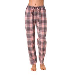 Normann Pyjama Dame Flanell Schlafanzug Hose kariert aus Baumwolle ideal zum relaxen