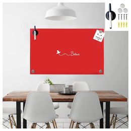 Melko Magnettafel Memoboard Rot Glasmagnettafel Magnetboard Whiteboard Pinnwand