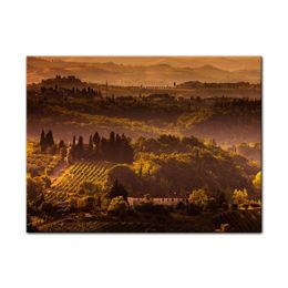 Bilderdepot24 Leinwandbild Toskana im Sonnenuntergang II
