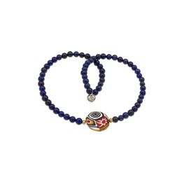 Bella Carina Perlenkette Kette mit Murano Glas Mosaik Perle bunt und Lapislazuli