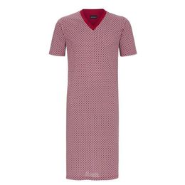 Ringella Nachthemd Herren Nachthemd mit V Ausschnitt und kurzem Arm (1-tlg) Baumwolle