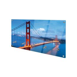 Banjado Garderobenleiste Glas Golden Gate Bridge (Wandgarderobe
