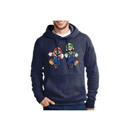 Blondie & Brownie Blondie & Brownie Hoodie Herren Mario & Luigi Super Retro Konsole Super Luigi Mit Kapuze