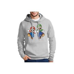 Blondie & Brownie Blondie & Brownie Hoodie Herren Mario & Luigi Super Retro Konsole Super Luigi Mit Kapuze