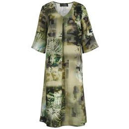 Doris Streich Sommerkleid Leinenkleid mit Dschungel-Print mit modernem Design
