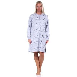 Normann Nachthemd Damen Frottee Nachthemd mit Bündchen