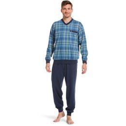 Robson Schlafanzug Herren Schlafanzug mit Bündchen (2 tlg) Baumwolle