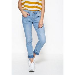 ATT Jeans 5-Pocket-Jeans Zoe mit offenen Saumkanten und vorderer Passenabtrennung
