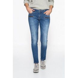 ATT Jeans Slim-fit-Jeans Lindsey mit Zier-Reißverschlüssen