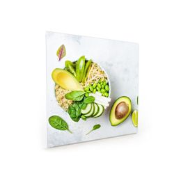Primedeco Küchenrückwand Küchenrückwand Spritzschutz Glas mit Motiv Salat mit Avocado