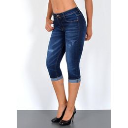 ESRA Caprijeans J374 Damen Capri Jeans High Waist