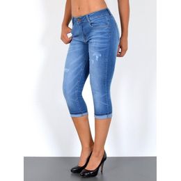 ESRA Caprijeans J374 Damen Capri Jeans High Waist