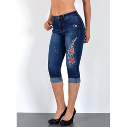 ESRA Caprijeans J374 Damen Capri Jeans High Waist