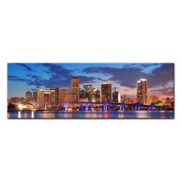 Bilderdepot24 Leinwandbild Skyline von Miami South Beach