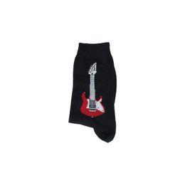 Musikboutique Freizeitsocken (1-Paar) schwarze Socken mit eingewebter E-Gitarre Gr. 43/45