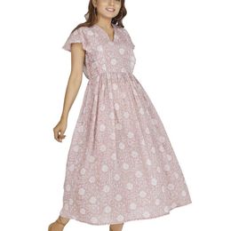 Guru-Shop Midikleid Luftiges Boho Sommerkleid