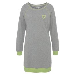 Vivance By Lascana Nachthemd 'Dreams' Damen Gr&ouml;&szlig;e L graumeliert / limette