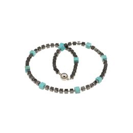 Bella Carina Perlenkette Kette mit Hämatit und Howlith Würfel Perlen