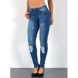 ESRA Skinny-fit-Jeans S300 Damen High Waist Skinny Jeans