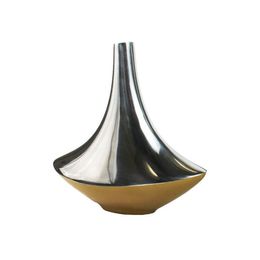 Arnusa Dekovase Design Vase aus Aluminium Tischvase Oval Schiffchen Gold/Silber