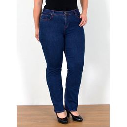 ESRA Straight-Jeans FG5 High Waist Damen Jeans Straight Leg Stretch Hose Übergröße Große Größe